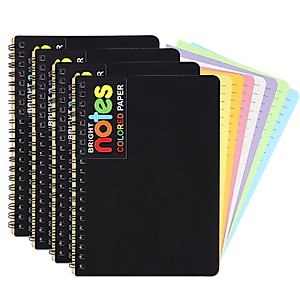 EOOUT 4 Pack Spiral Notebook 5 x 7 Inches College Ruled Note Journals, Poly Cover 7 Bright Neon Colored Lined Paper Memo Pads 100 Sheets/200 Pages for School