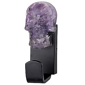 Amogeeli 2pcs Skull Head Resin Crystal Coat Wall Hooks, Decorative Metal Hanger for Clothes Hat Bag