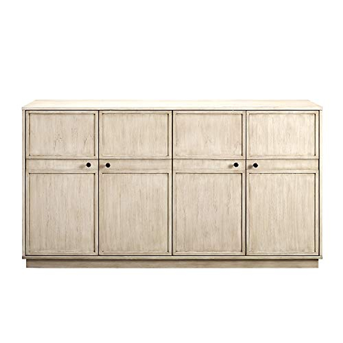 Walker Edison Alden Versatile 4 Door Framed-Storage-Sideboard, 62 Inch, Birch