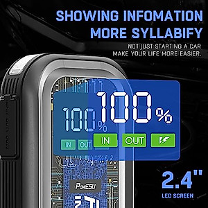 Portable Car Battery Jump Starter - 1500A Peak 12800mAh (Up to 7.5L Gas or 6.0L Diesel Engine) 12V Auto Battery Booster Portable Power Pack with Indicator Light Jumper Cables, QC 3.0 and LED Light