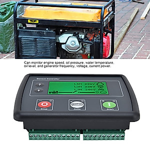 Luqeeg DSE4510 Generator Controller, LCD Display Generator Genset Controller, Auto Start Stop Mains Failure Control Module 3 Phase Generator Set Controller with Three Remotes