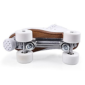 PAPAISON Roller Skates for Women and Girls, Deluxe 2 Layer Microfiber Leather Double Row-Classic Roller Skates for Men, Professional Outdoor Indoor Quad-Skates for Kids & Adults