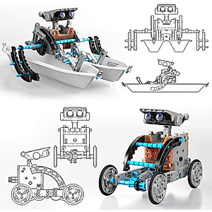 Tomons STEM Projects | 12-in-1 Solar Robot Toys, Education Science Experiment Kits for Kids Ages 8-12, 190 Pieces Building Set for Boys Girls