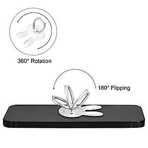 uxcell Transparent Phone Ring Holders, Clear Finger Grip Stand for Phone, Case, Tablet (Rabbit Shape), 4Pcs