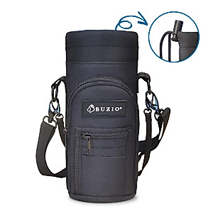 BUZIO Water Bottle Holder Carrying Pouch for 40 oz Bottles - Carry, Protect and Insulate Your Flask with This Military Grade Carrier an Adjustable Padded Shoulder Strap