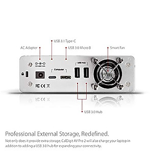 CalDigit AV Pro 2 Storage Hub USB C 5Gb/s External Drive - Charge up to 30W, Compatible with 2016+ Macs and Thunderbolt 3 PCs (8TB)