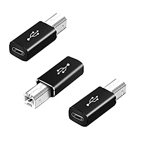 USB C to B Adapter,【3-Pack】 Tpenod Female USB C to MIDI Converter，Compatible with MIDI，Printers，Chromebook Pixel，Electric Piano,Synthesizers and Devices /laptops with Type-c Port., black