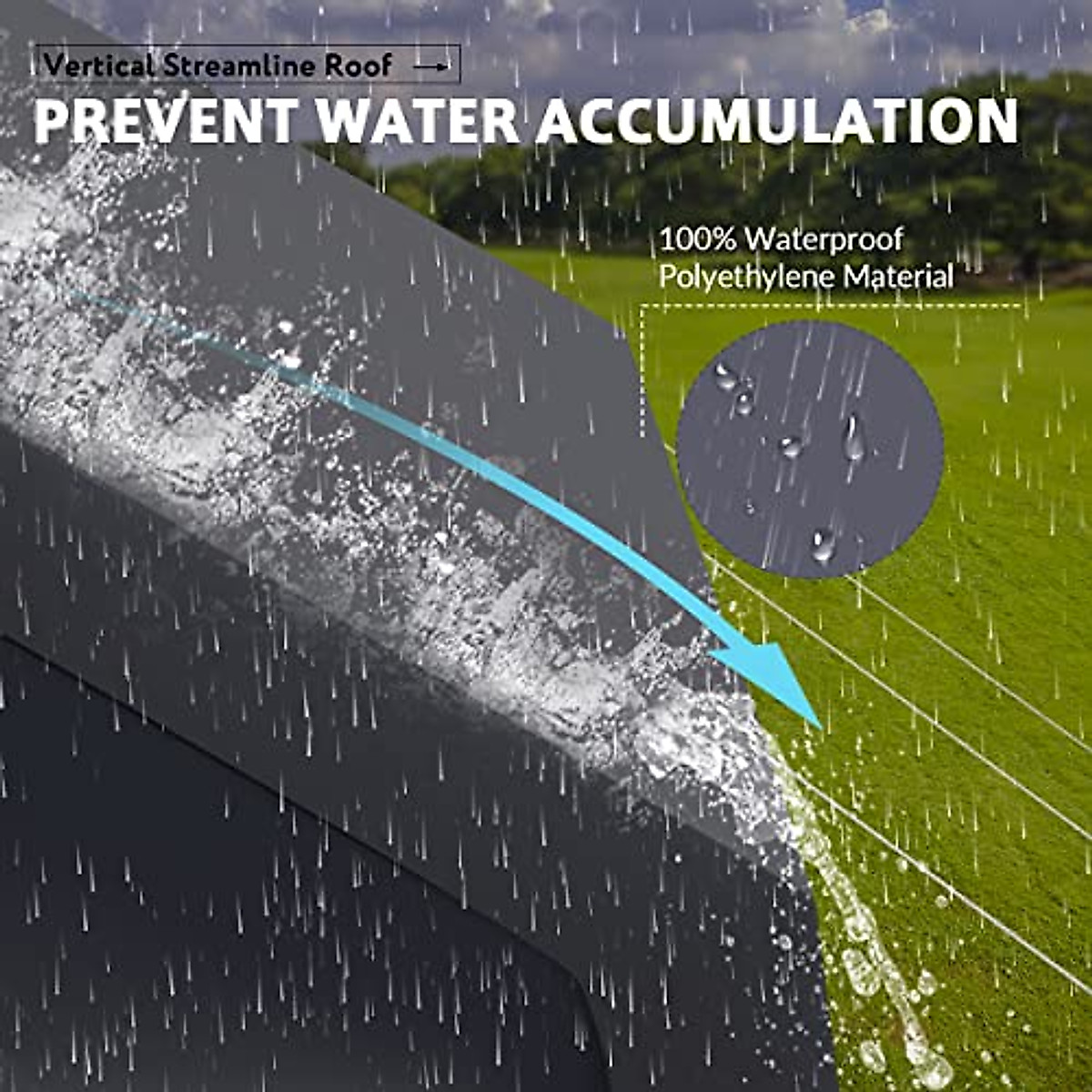 Quictent 7x12 ft Heavy Duty Storage Shelter Portable Garage Shelter Outdoor Storage Tent for Patio Furniture, Lawn Mower, and Bike Storage-Dark Gray