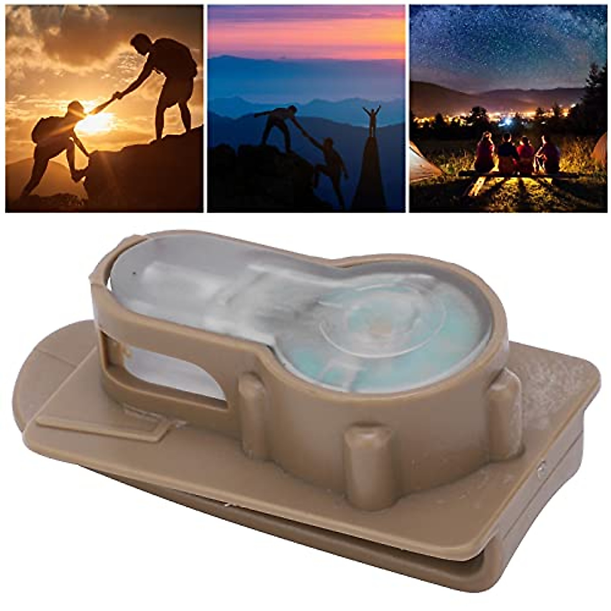 Safety Clip Lamp, Stable Waistband Clip Light Long Service Life Waterproof Nylon Material Wide Applicability for Movie Props(White Light on mud Bottom)