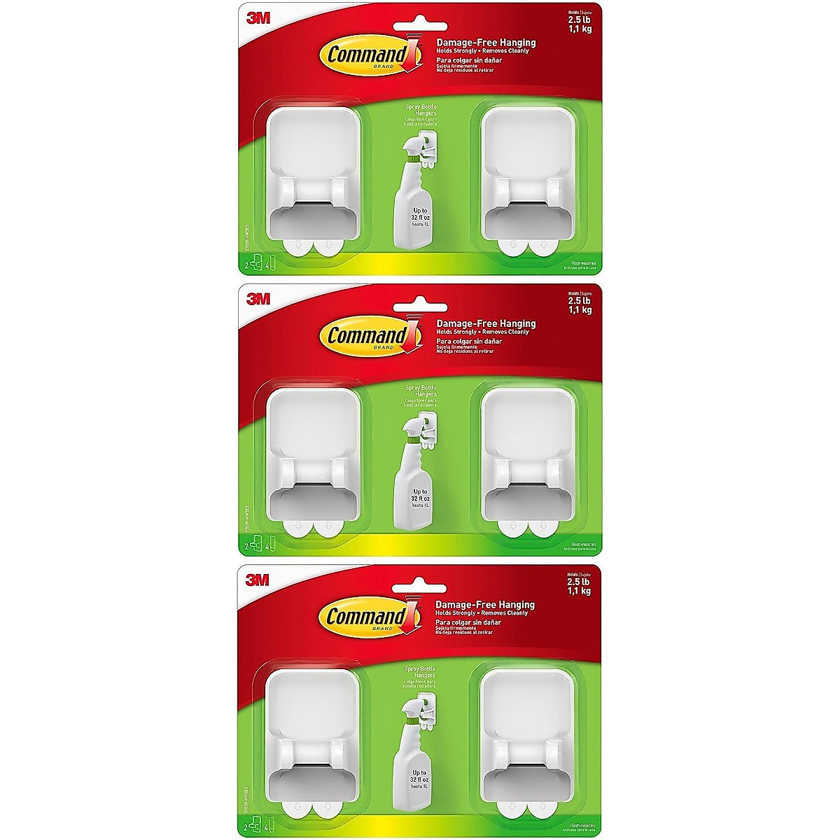 Command Spray Bottle Hangers Value Pack, 2-Hangers, 4-Large Strips (17009-HW2ES) (3)