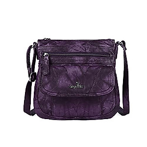 Angelkiss Small Womens Crossbody Bag Leather Shoulder Purse for Women Hobo Bag with Adjustable Shoulder Strap