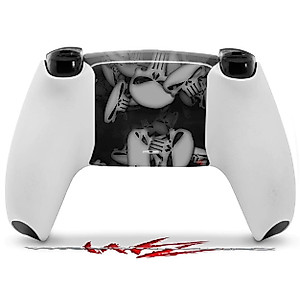 WraptorSkinz Skin Wrap compatible with Sony PS5 DualSense Controller Skulls Confetti White (CONTROLLER NOT INCLUDED)