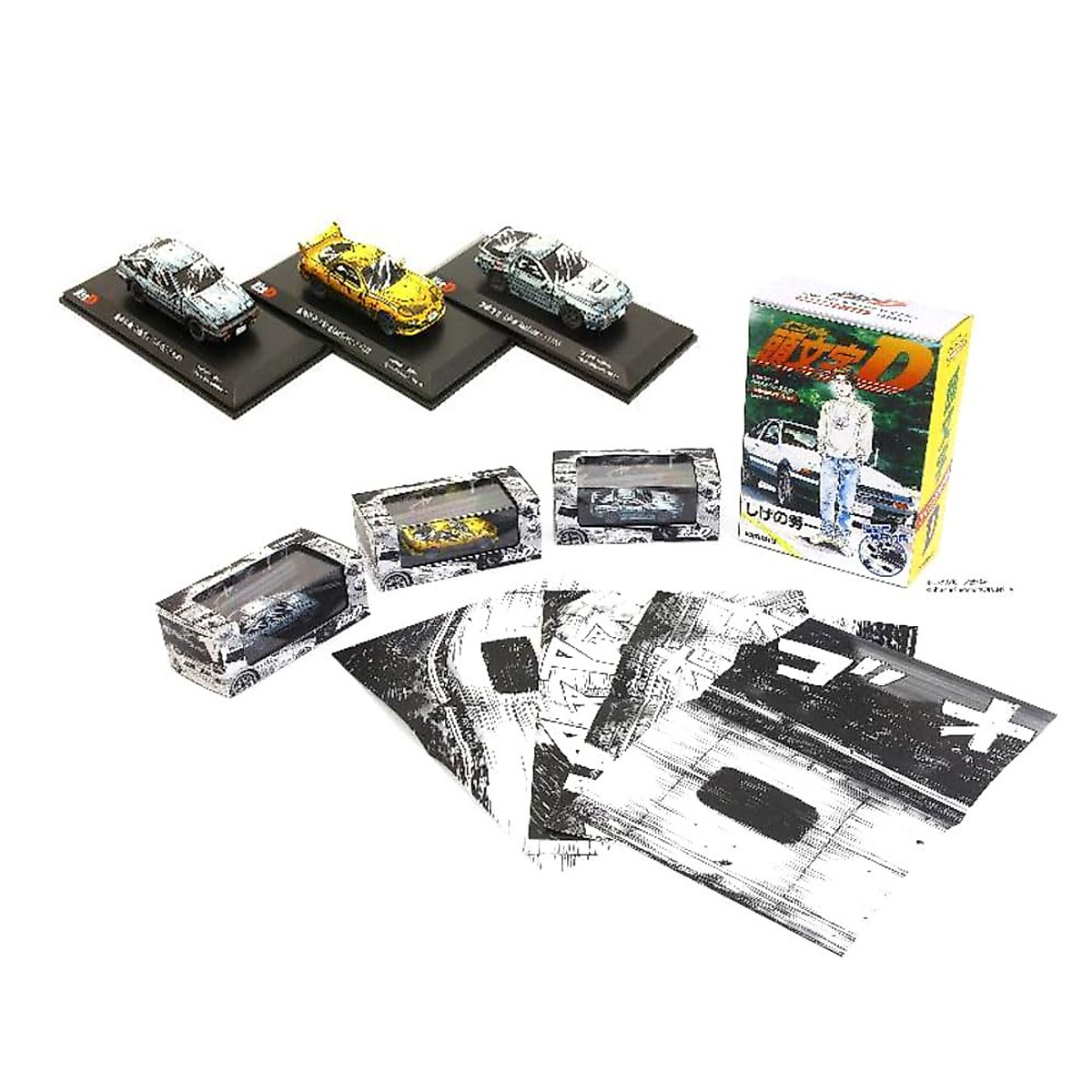 Kyosho 1/64 Initial D Cartoon Style Painting Edition, Set of 3, Complete Product