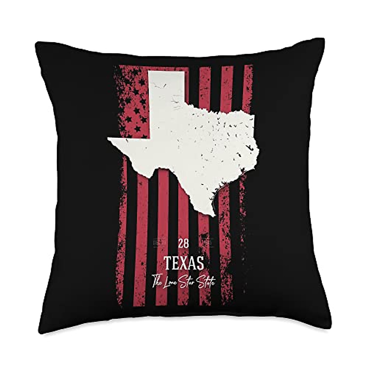 Texas State Map USA Throw Pillow, 18x18, Multicolor