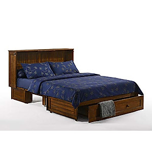 Night & Day Furniture Daisy Queen Bed & Mattress Murphy Cabinet Bed and Mattress, Black Walnut