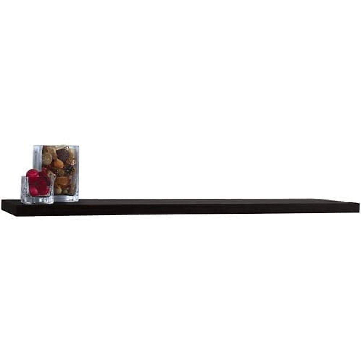 PARREN Floating Wall Shelf, 60" W x 8" D x 1.25" H, Black