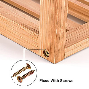 ZEAYEA Water Bottle Organizer, Bamboo Water Bottle Holder Stand, 3-Tier Bottle Storage Rack for Kitchen Countertop, Pantry, Cabinet, Tabletop