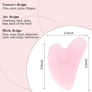 Jade Roller & Gua Sha Set, BearKig Jade Roller for Face, Anti-Aging Rose Quartz Face Roller for Skin Care, Beauty Facial Roller Massager Tools for Face, Eye, Neck, Reduce Wrinkle & Dark Circle