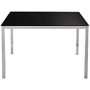 InRoom Designs Kings Brand Furniture - Rectangle Modern Dining Table with Glass top, Chrome Base,