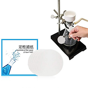 E-outstanding 100-Pack 15cm 5.9Inch Qualitative Filter Paper 102 Medium-Speed Laboratory Filter Paper Circular Funnel Filter Paper