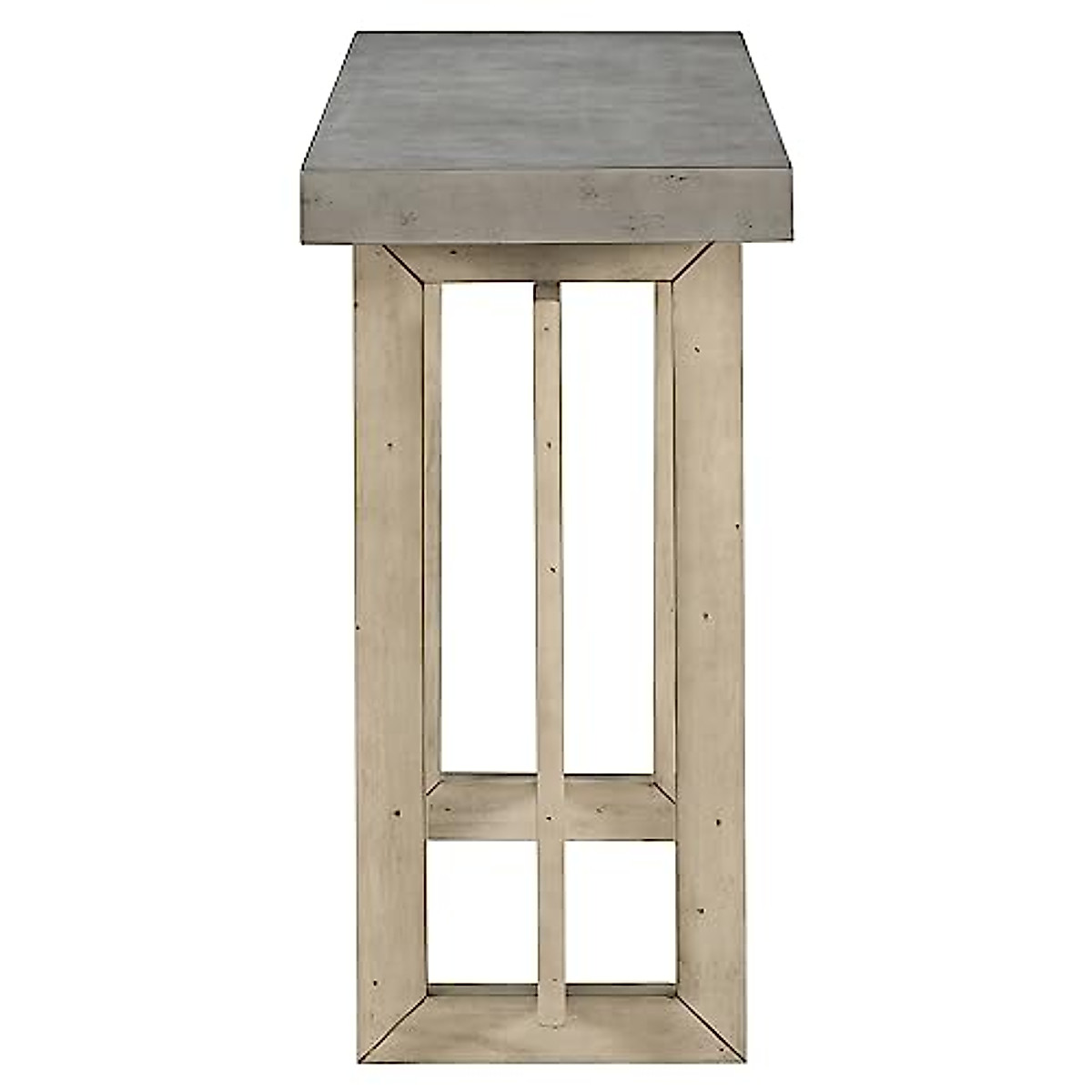 Hlcodca Contemporary Console Table with Industrial-Inspired Concrete Wood Top, Wood Legs, Extra Long Entryway Table for Entryway, Hallway, Living Room, Foyer, Corridor (Gray)