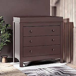Graco Noah 3 Drawer Chest with Changing Topper (Espresso) – GREENGUARD Gold Certified, Baby Dresser With Changing Table Top, Dresser for Nursery, 3 Drawer Kids Dresser