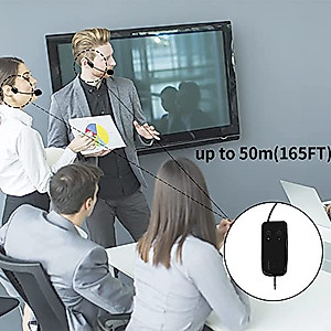 Wireless Microphone System for 2 People, 2.4G Dual Wireless Headset Mics Ideal for Speakers, Voice Amplifier, PA System, Teacher, Tour Guides, Fitness Instructor