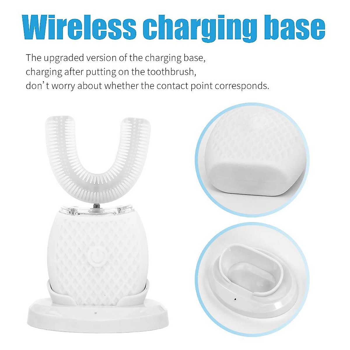 Ultrasonic Toothbrush Automatic Toothbrush Teeth Whitening Toothbrush Manual Toothbrush for Adults 360°Electric Toothbrush Upgraded Rechargeable Washable Travel Home Dual-use (White)