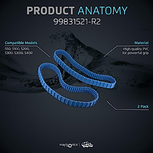 Dolphin Genuine Replacement Part — Durable, Multi-Surface Blue Tracks (2PK) for Traction and Movement (S-line Models) — 99831521-R2