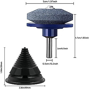 Replacement Part for M.C 4 Pcs Lawn Mower Sharpen for Power Drill Hand Drill Contains Lawn Mower Blade Balancer And Garden Genie Gloves - (Type: Blue)