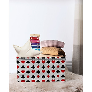 Storage Basket Poker Game Themed Large Foldable Storage Bins with Handles Las Vegas Theme Casino Waterproof Laundry Baskets for Organizing Clothes Shelves Closet Toy Gifts Bedroom Nursery 1 Pack