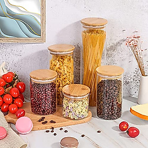 VGIGCICV 10Pcs Set of big mouth glass jars storage for kitchen organization,up to 45oz glass can, silicone bag for leftovers