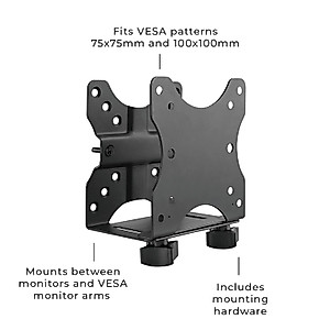 HumanCentric Thin Client Mount Bracket, Mount a Mini PC or Computer to a VESA Monitor Arm or Stand, Pole, or Under Desk or Surface