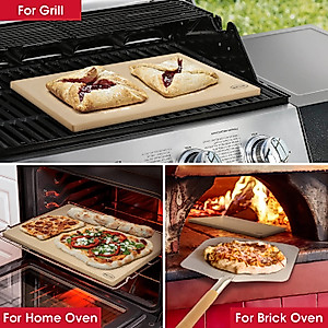 Unicook Extra Large Pizza Stone 22 Inch, Durable Rectangular Baking Stone 22" x 14", Industrial Commercial Home Oven Pan, Thermal Shock Resistant, Ideal for Grilling Baking Several Pizzas Bread