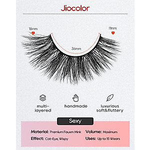 Natural Lashes Fluffy False Lashes That Look Like Extensions 3D Faux Mink Eyelashes 7 Pairs Cat Eye Fake Lashes Pack X23 Sexy False Eyelashes