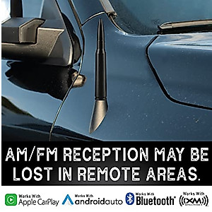 EcoAuto Bullet Antenna Replacement for Dodge RAM & Ford F150 F250 F350 Super Duty Ford Raptor Bronco Trucks - Anti-Theft Design - Short Replacement Antenna 1990 - Current (Matte Black)