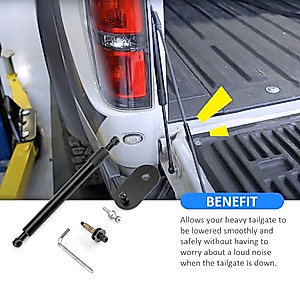 Wsays Tailgate Assist Shock Black Steel Compatible with 2002-2018 Dodge Ram 1500 2500 3500 Classic