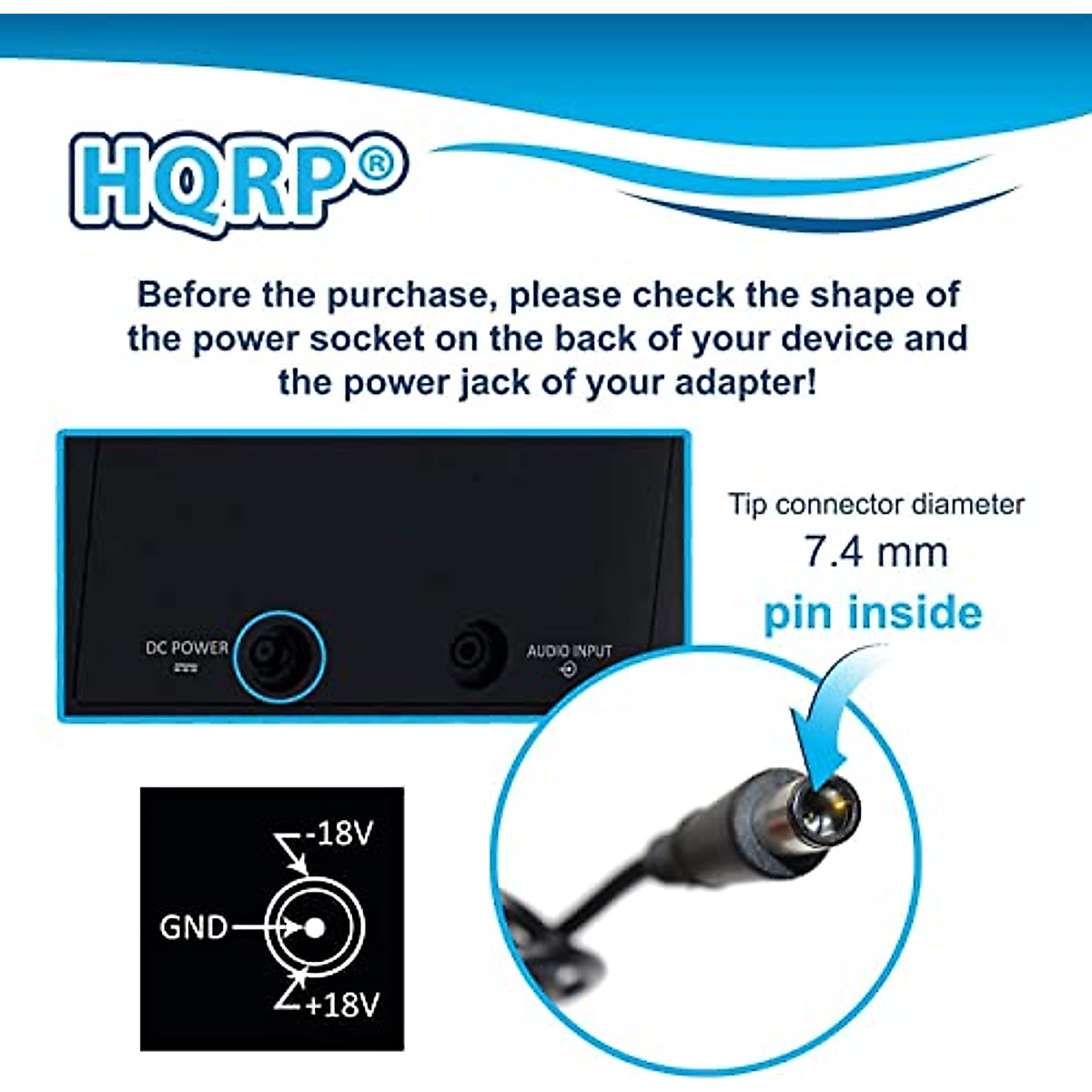 HQRP +/-18V AC Adapter Compatible with Bose SoundDock Series II 2, Series 3 III 310583-1130 Digital Music System PCS36W-208 293247-006 310583-1200 3105831300 Wireless Speaker Power Supply Cord