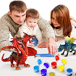 Dragon Toys DIY Painting Dragon Kit,Arts and Craft Set for Kids Age 8-12,Dragon Games Making Kit,Decorate and Drawing 3D Art Supplies Toys for Children Gifts Ideas for Girls 10-12(3 Dinosaurs)