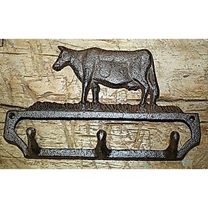 Antiques Vintage/Hooks Cast Iron/Coat Hook/Locker Rooms/Kitchens Cast Iron Antique Style Cow Towel Coat Hook Farm Hat Hooks Key Rack Man cave