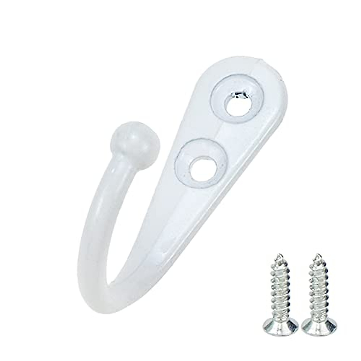 HONJIE 10 Pieces Small Hooks Wall Mounted Coat Hooks,Zinc Alloy Antique Single Hook for Hanging Mug Cup, Bag, Robe, Towels, Keys,White