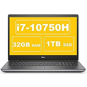 Dell 2021 Precision 7000 7750 17.3-inch FHD 1080p Mobile Workstation Business Laptop (Intel 6-Core i7-10750H, 32GB DDR4, 1TB SS Wi-Fi 6, Thunderbolt 3, RJ-45, Windows 10 Pro (Renewed)