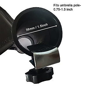 Patio Umbrella Clamp Outdoor Umbrella Holder Bench Buddy Deck Umbrella Stand,Metal Clamp Holder Clip Beach Fishing Umbrella Mount Clamp for Deck,Bleachers,Tailgates,Railing,Boats,Poles,Fences