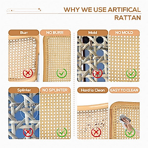 COLAMY Mid Century Modern Dining Chairs Set of 2, Velvet Rattan Dining Room Kitchen Side Chairs with Metal Chrome Legs and Upholstered Seat for Home, Living Room, Bedroom - Beige