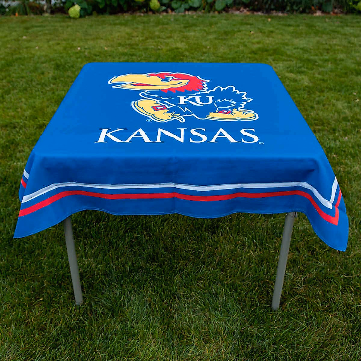 College Flags & Banners Co. Kansas Jayhawks Logo Tablecloth or Table Overlay