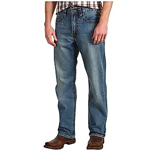 Stetson Men's 1520 Standard Straight Leg Fit Jean,Light Stone Wash with X Back Pocket Embroidery, 38x34