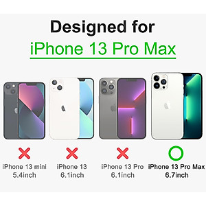 Karrint Compatible with iPhone 13 Pro Max Case with Card Holder Shockproof Scratch-Resistant Full Camera Protective Wallet Case for iPhone 13 Pro Max for Women Men Black