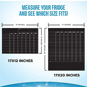 Magnetic Dry Erase Chore Chart for Multiple Kids (17x20" - Black) - 6 Whiteboard Markers with Magnets | Family Chore Chart, Fridge Chore Chart for Adults | Magnetic Chore Board for Refrigerator