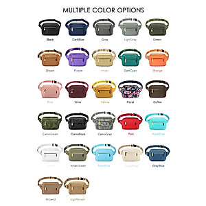 ZORFIN Fanny Packs for Women Men, Belt Bag with 5 Zipper Pockets, Fashion Waist Pack Crossbody Bag with Adjustable Belt for Travel/Shopping/Hiking/Running/Cycling (Brown)