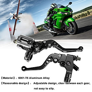 MRELC Universal Motorcycle 7/8" 22mm Handlebar Brake Master Cylinder Clutch Lever CNC Left & Right Set Compatible with Harley Honda Kawasaki Suzuki Yamaha（ Piston Diameter 12.7mm(Black)